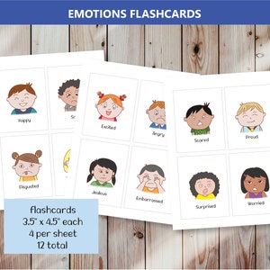 Emotions Flashcards: Toddler & Preschool Learning (digital Download) - Etsy