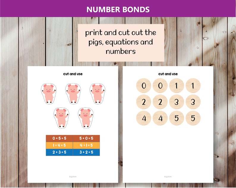 Number Bonds of 5 Five Printables Early Learning Math Hands on Learning ...