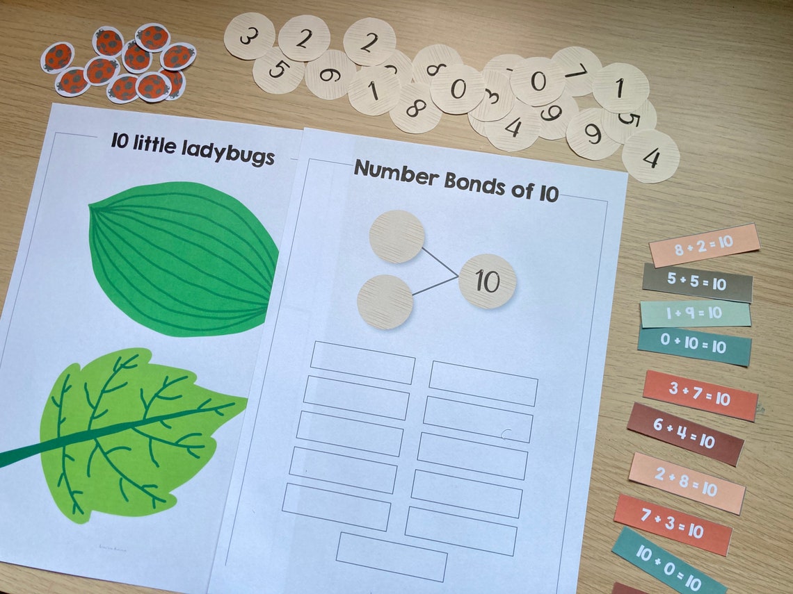 Number Bonds of 10 Ten Printables Early Learning Math - Etsy