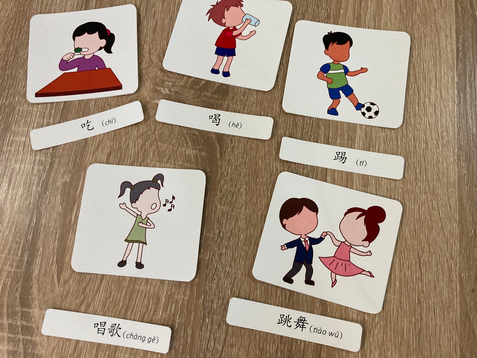 Chinese Action Verbs 3-part Montessori Cards 20 Printable - Etsy Singapore