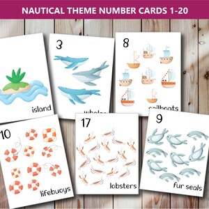 Nautical Number Flashcards 1-20: Preschool Learning (digital Download ...