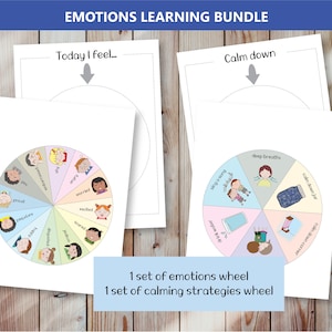 Emotions Learning Bundle, Emotion Wheel, Feelings Poster, Flashcards ...