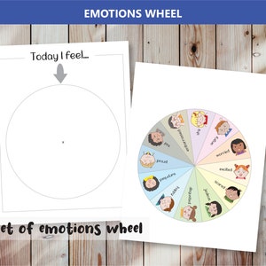 Emotions Wheel, Calm Down Strategies, Printable Toddler Preschooler ...