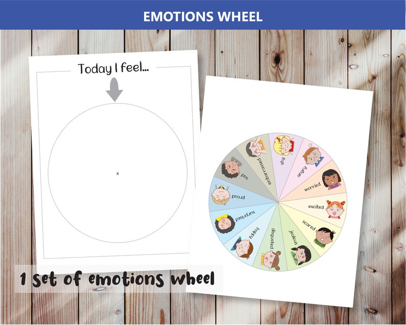 Emotions Wheel Calm Down Strategies Printable Toddler - Etsy
