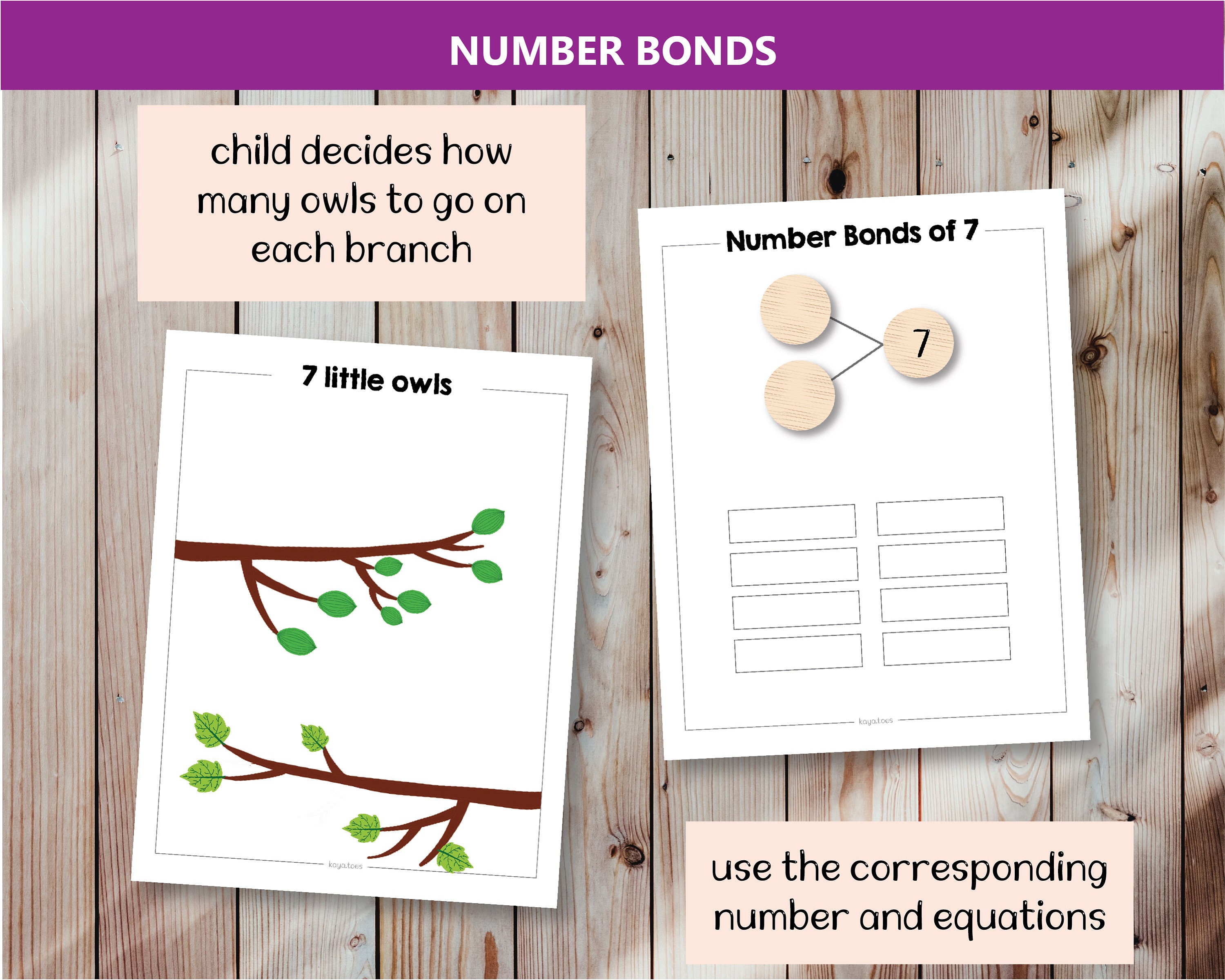 Number Bonds of 7 Seven Printables Early Learning Math - Etsy UK