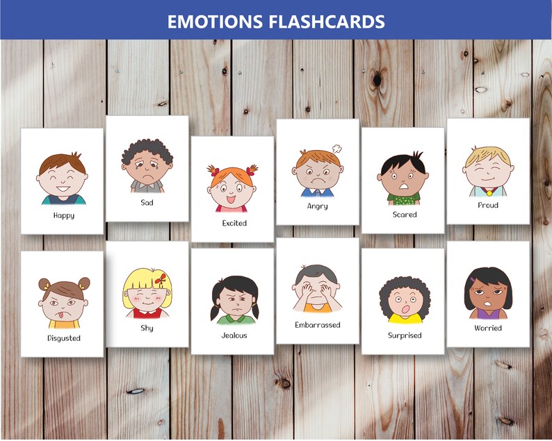 Emotions Flashcards Printables, Feelings Flash Cards, Prek Preschool ...