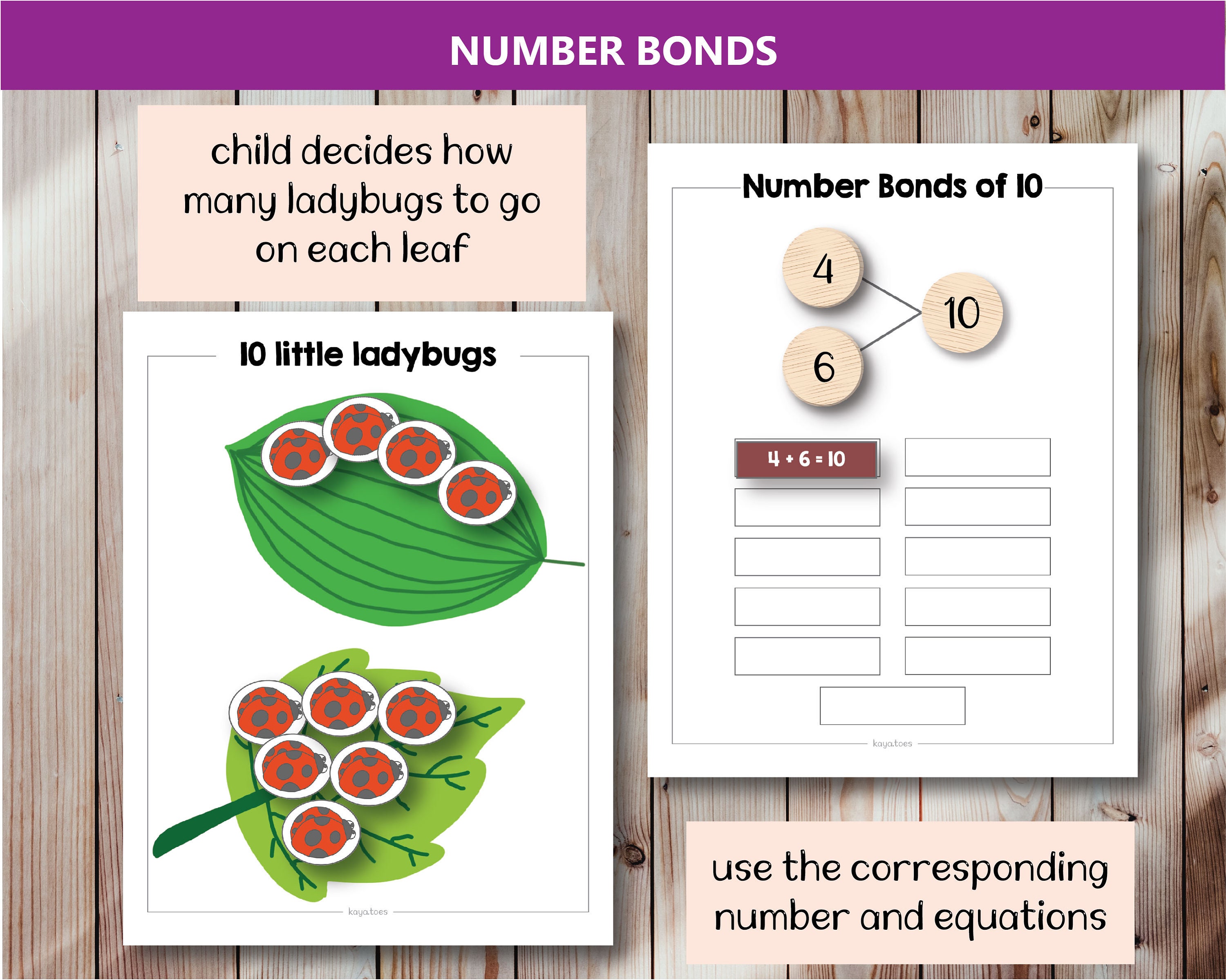 Number Bonds of 10 Ten Printables Early Learning Math - Etsy