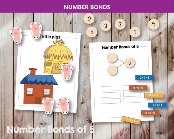 Number Bonds of 5 Five Printables Early Learning Math - Etsy
