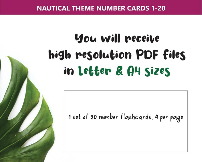 Nautical Number Flashcards 1-20: Preschool Learning (digital Download ...