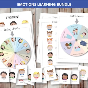 Emotions Learning Bundle, Emotion Wheel, Feelings Poster, Flashcards ...
