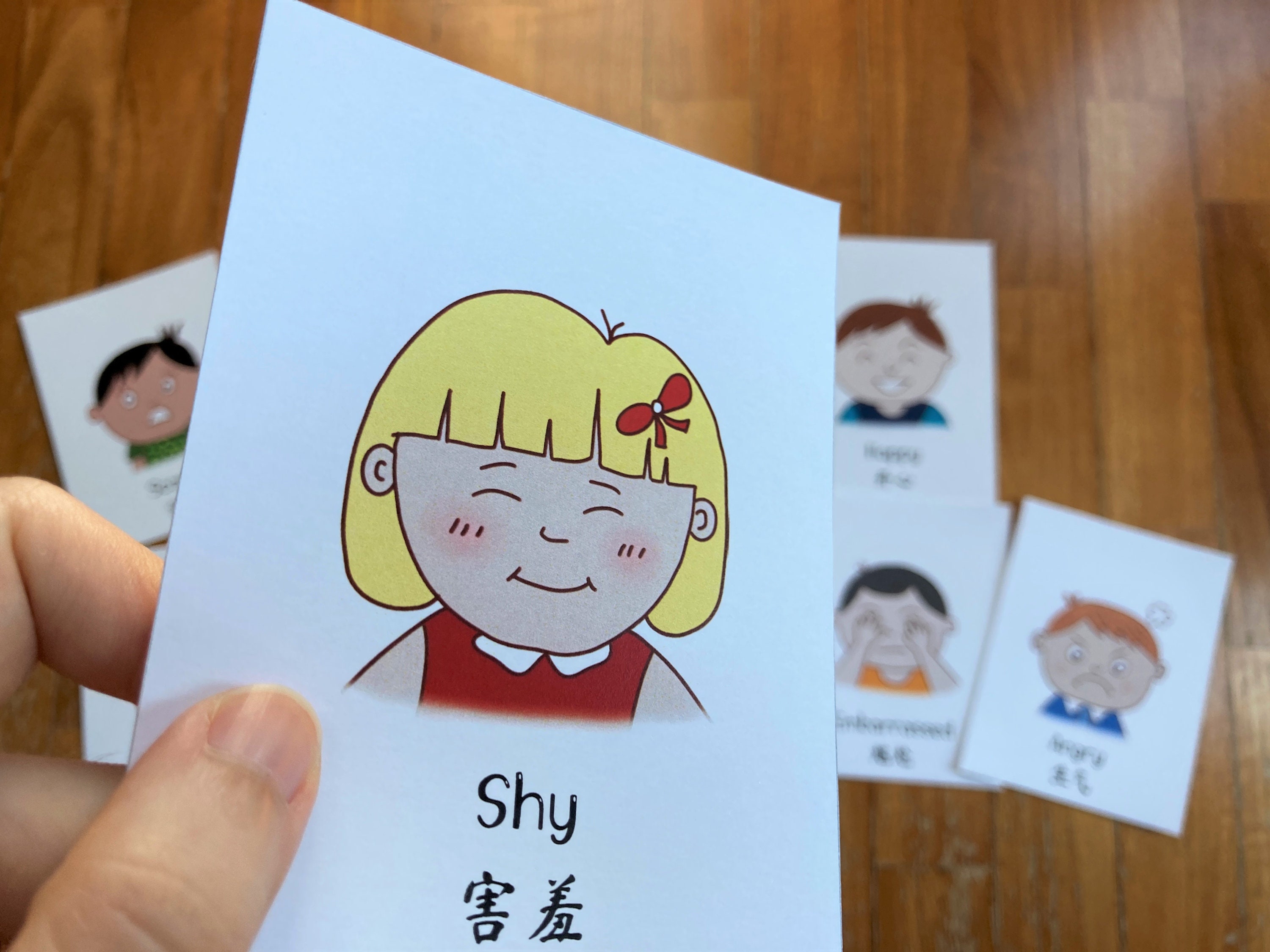 Emotions Flashcards Printables Chinese English Bilingual 情绪 ...