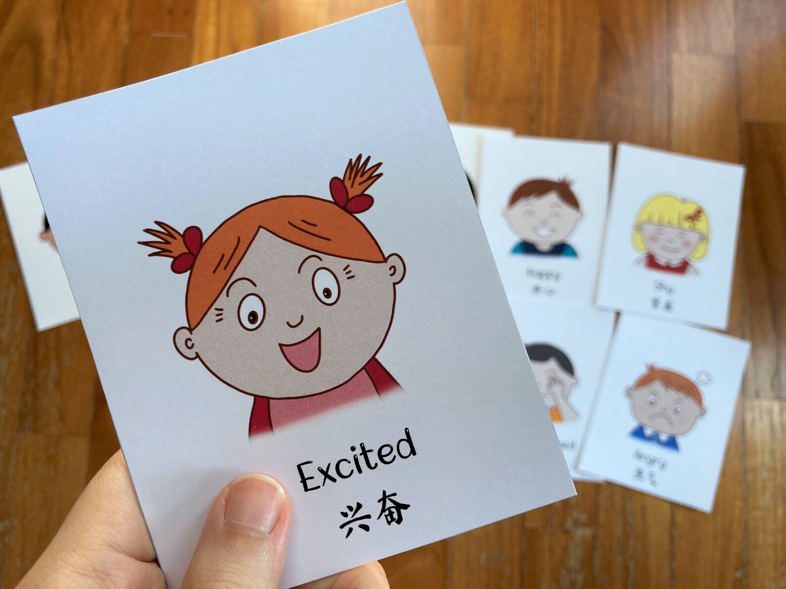Emotions Flashcards Printables Chinese English Bilingual 情绪 ...