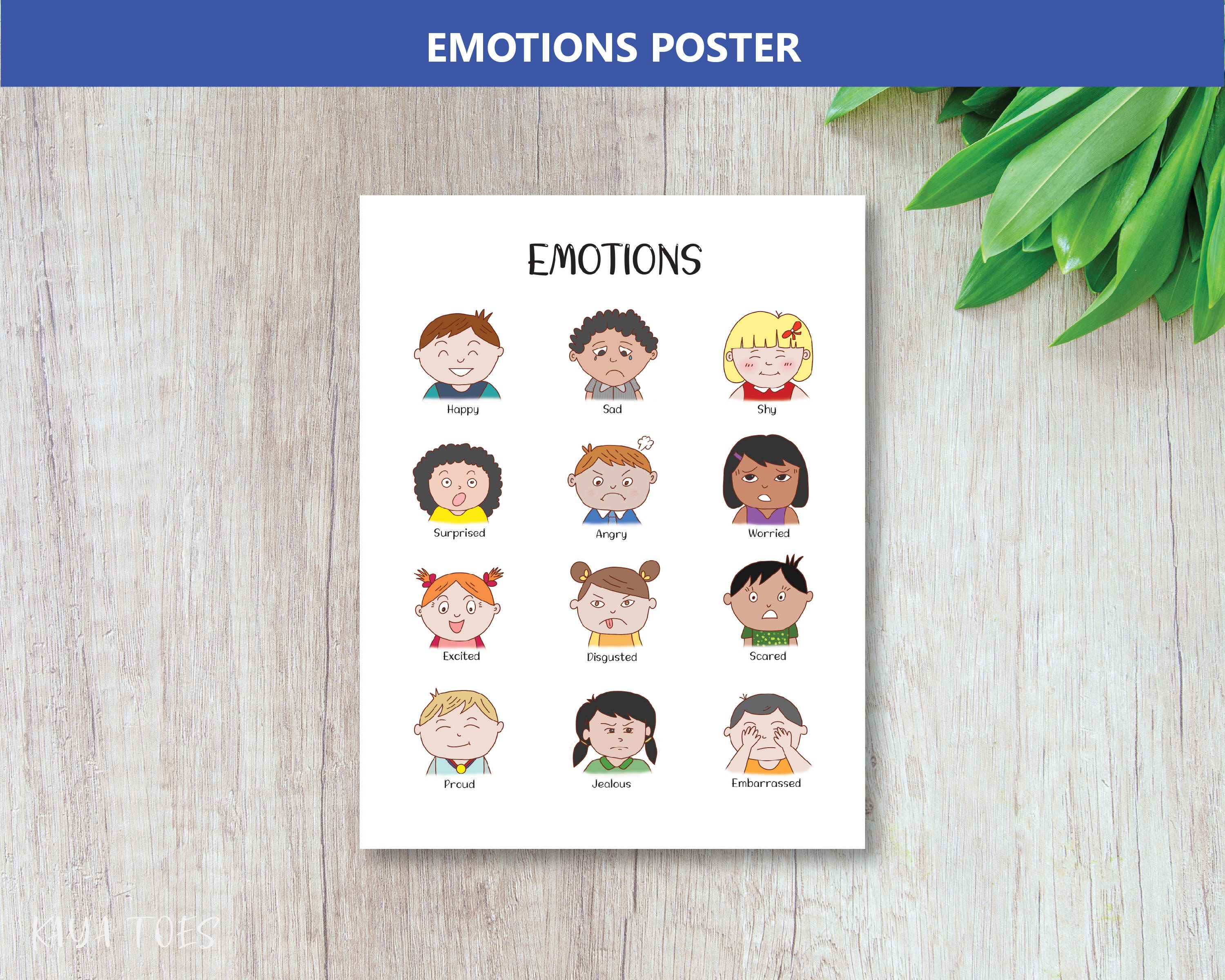 Emotions Poster Printables Downloadable Feelings Educational Poster ...