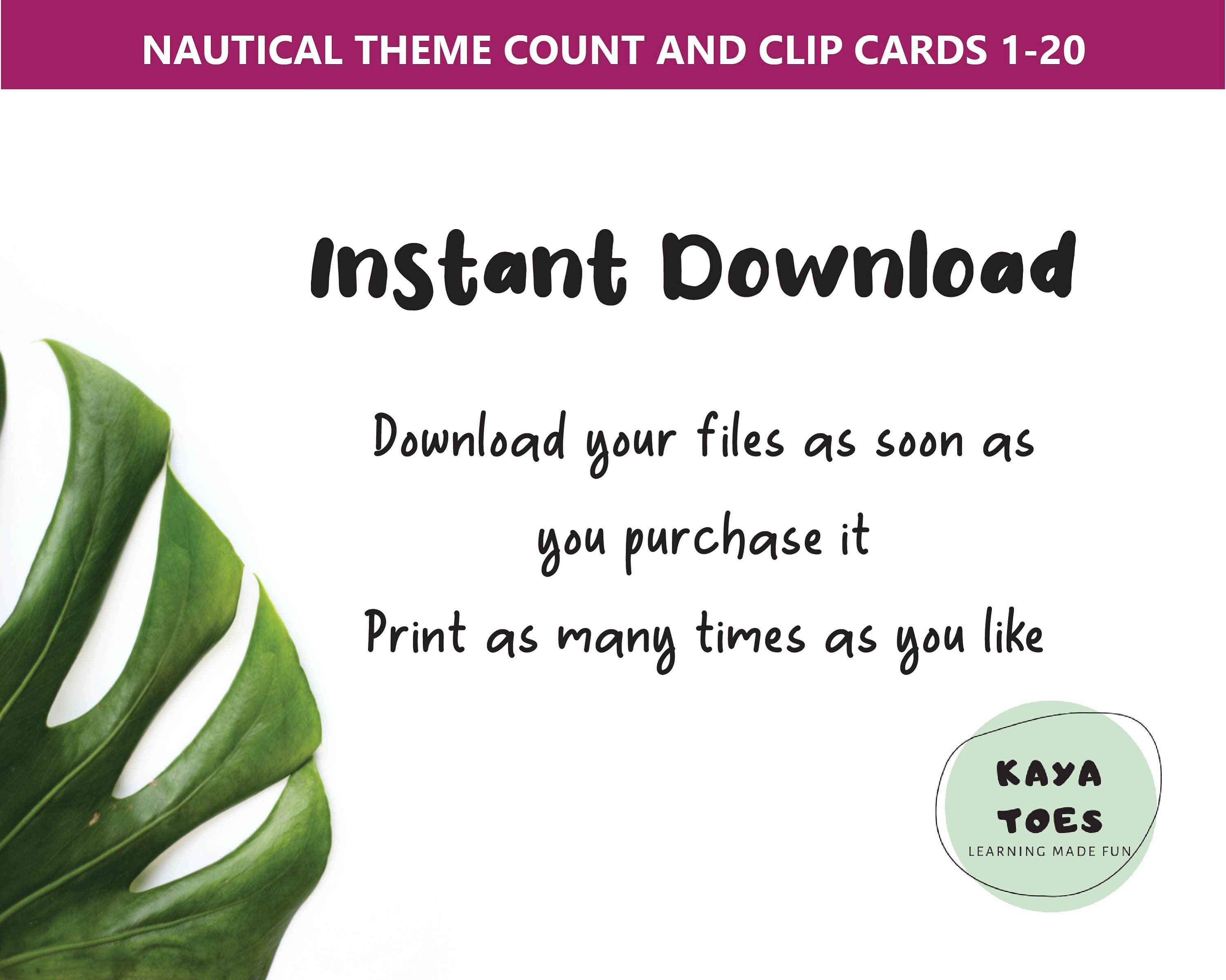 Chinese Count and Clip Cards Nautical Theme Number - Etsy