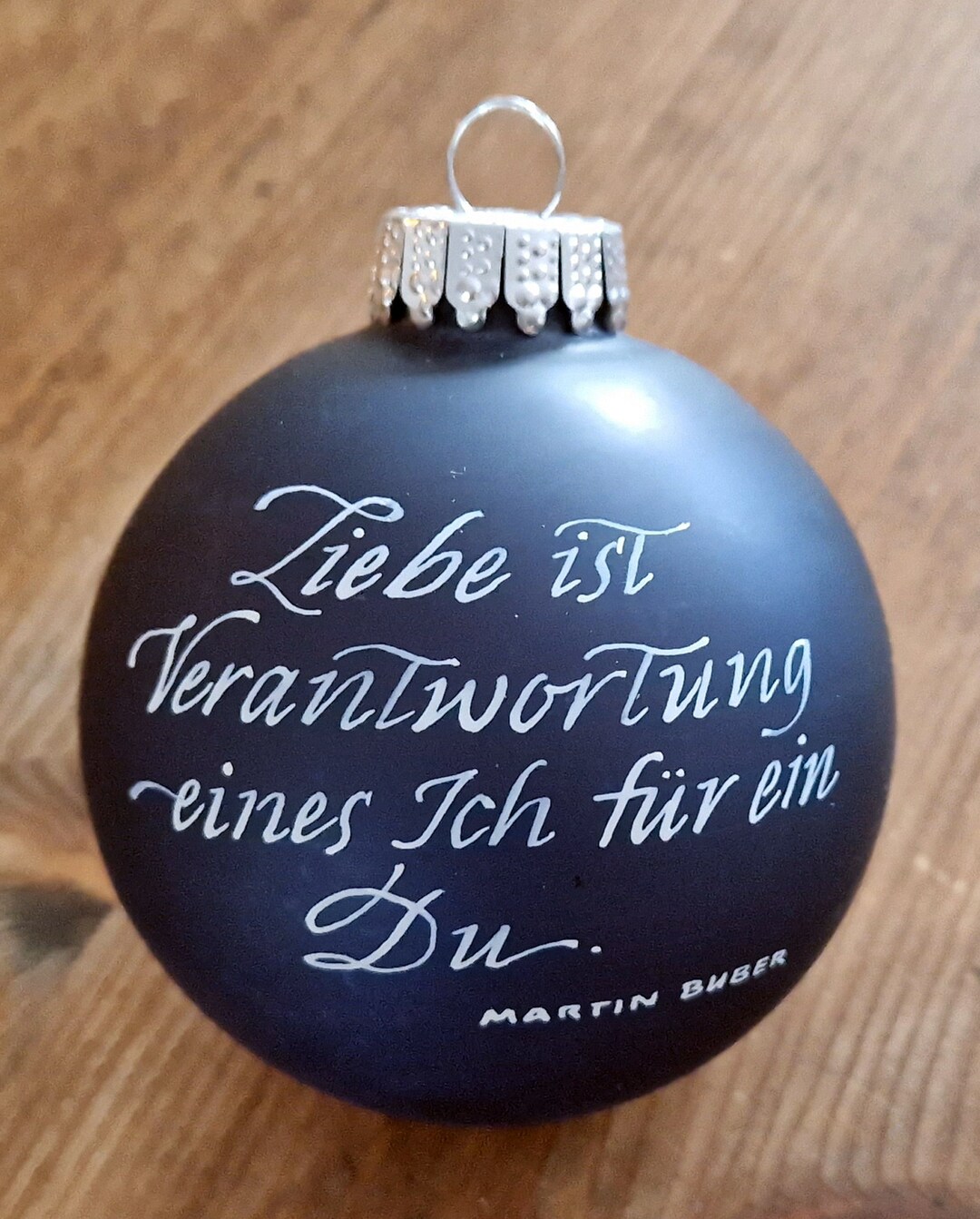 Hand-lettered Christmas Ball, Hand-lettered Christmas Tree Ball, Glass ...