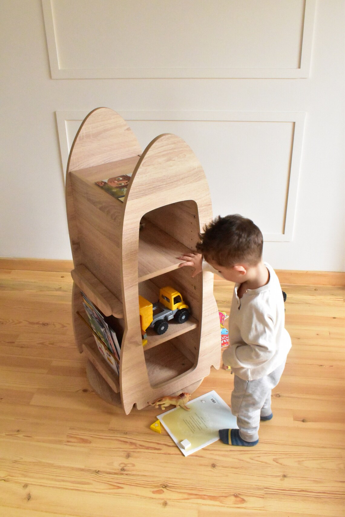 Rotating Rocket Bookcase and Toys Organizer - Etsy