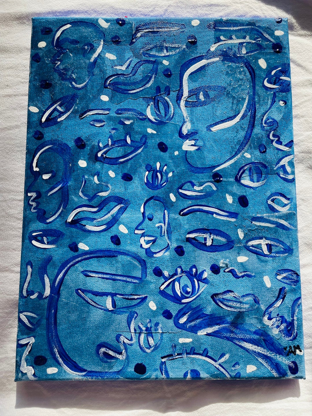 Indigo Individualism Abstract Painting - Etsy