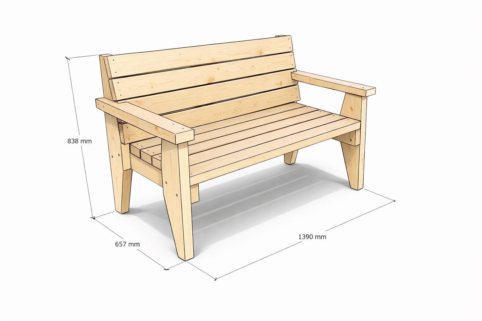 DIY Outdoor Wooden Bench Plans | Beginner Friendly | Step-by-step ...