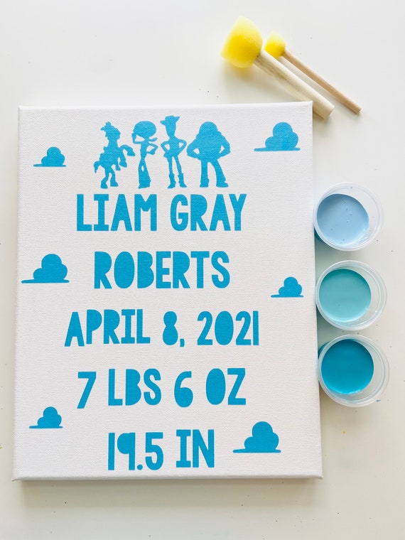 Disney Inspired Toy Story Personalized Baby Announcement DIY | Etsy