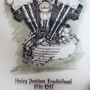 Harley Davidson Knucklehead Engine Motorcycle Art Print Picture From ...
