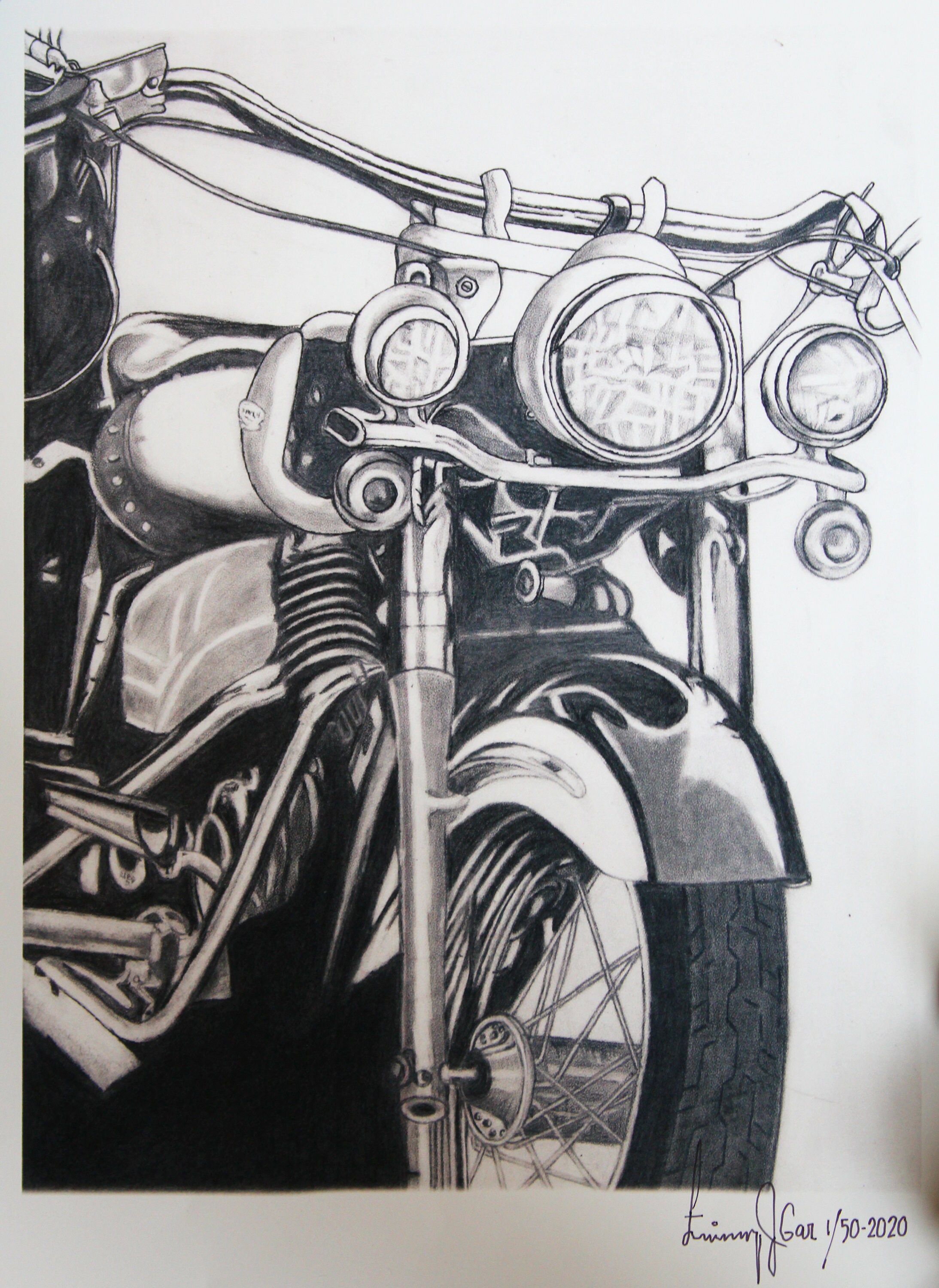 Harley Davidson Softail Classic Motorcycle Art Print Picture From ...