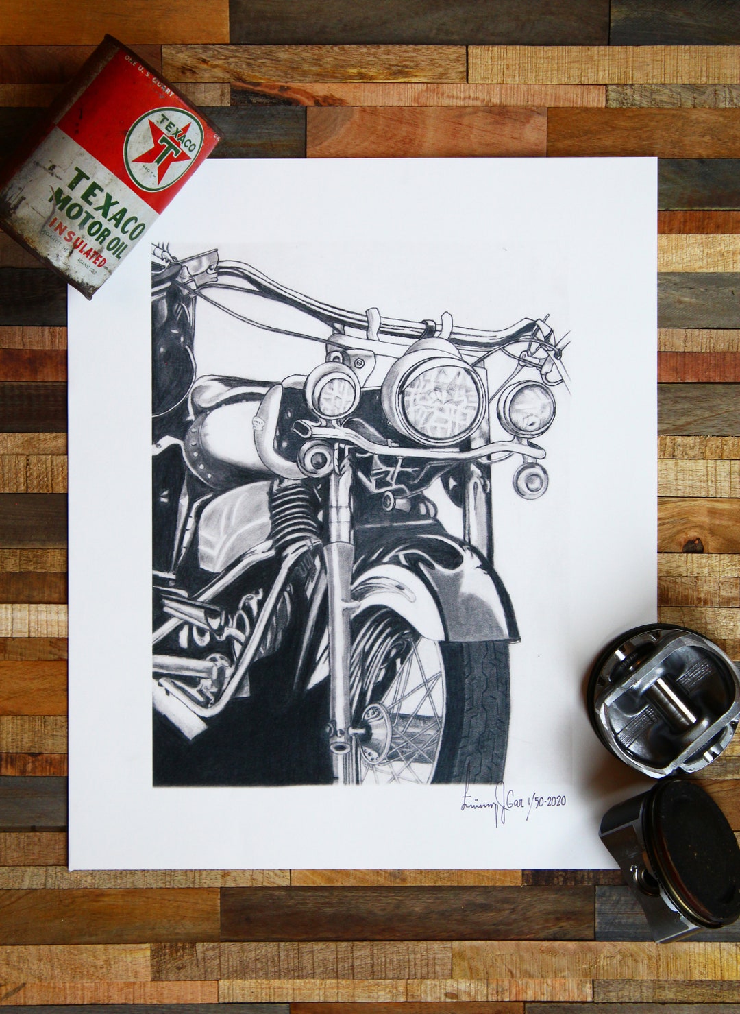 Harley Davidson Softail Classic Motorcycle Art Print Picture From ...