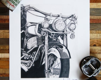 Harley Davidson Panhead Engine Motorcycle Art Print Picture From ...