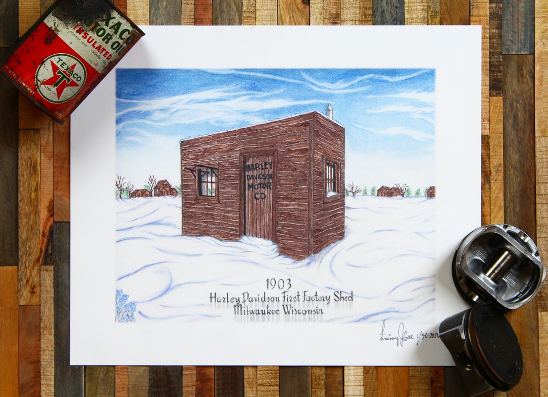 Harley Davidson Factory Shed Barn Milwaukee Wisconson Motorcycle Art ...