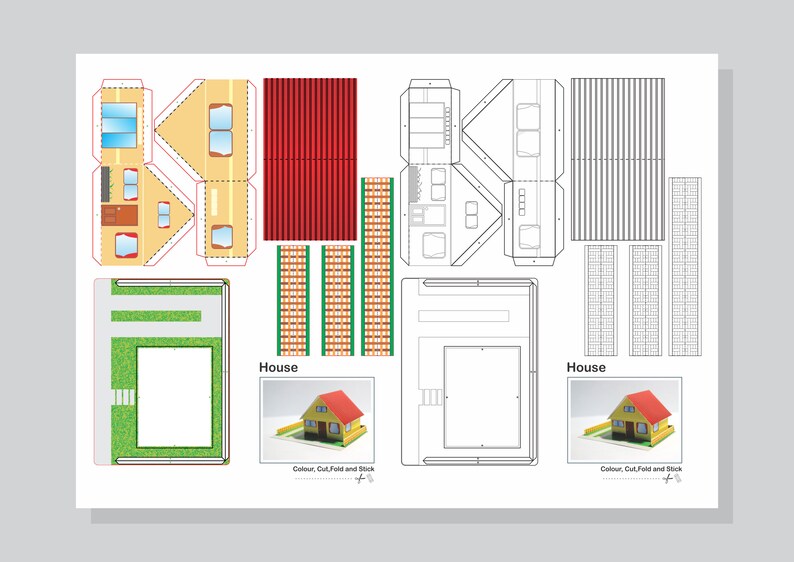 Paper Craft House Printable Activity Sheets, Instant PDF Download ...