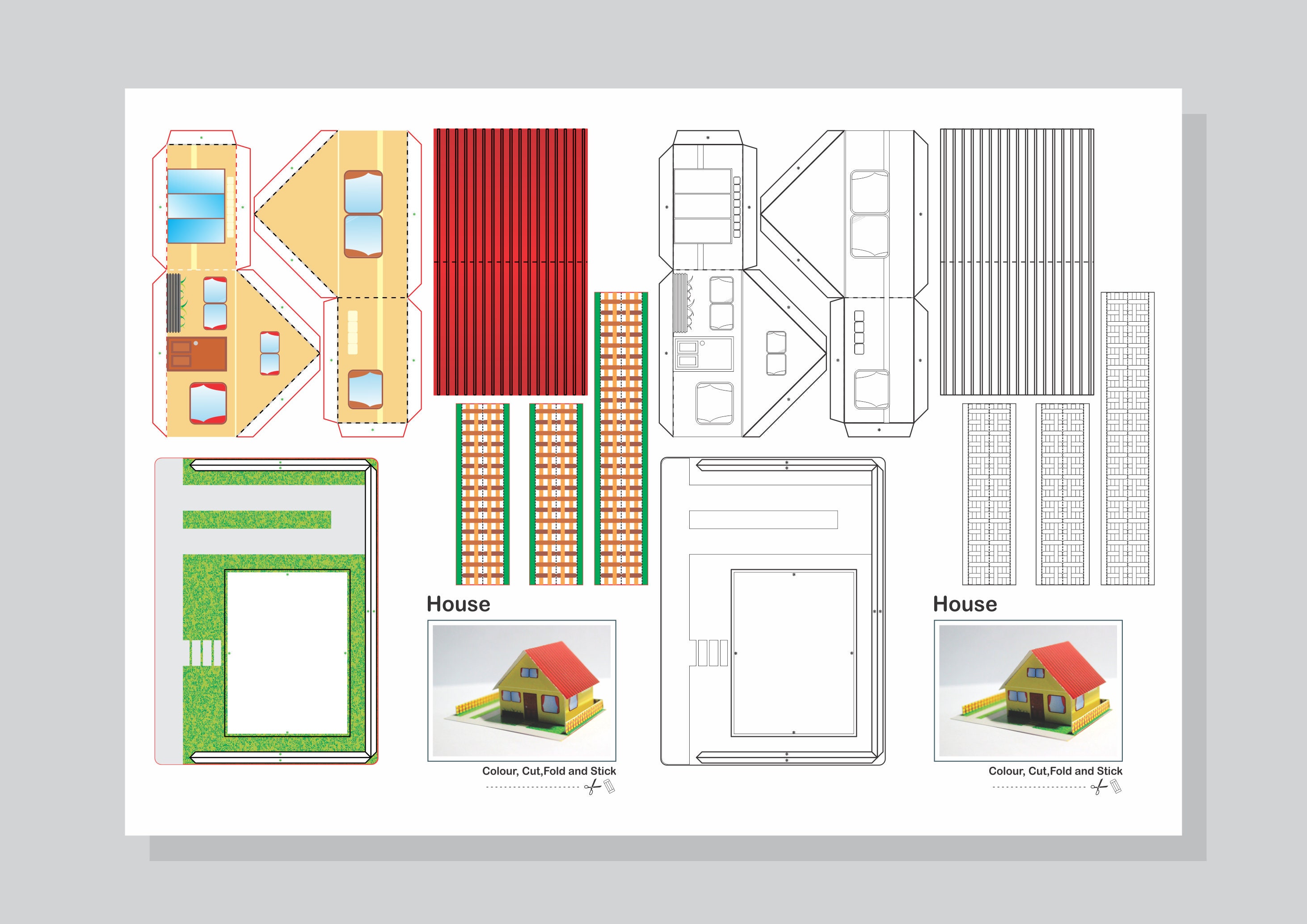 Paper Craft House Printable Activity Sheets, Instant PDF Download ...