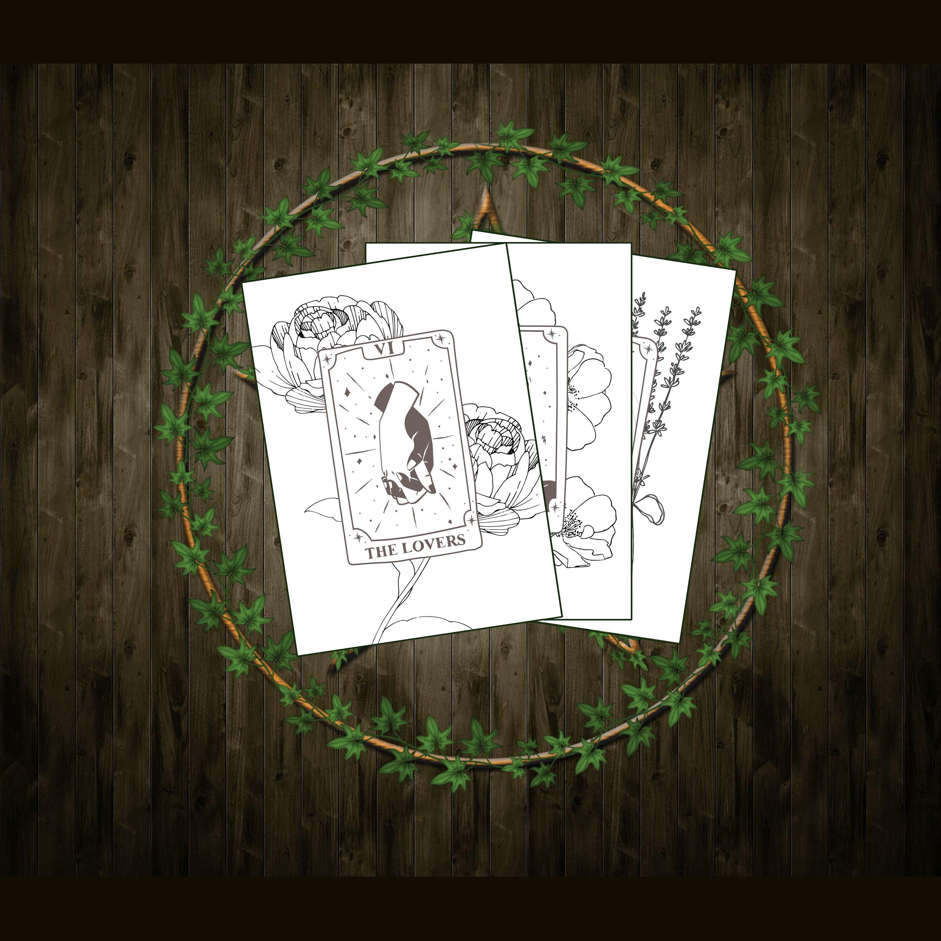 Tarot Card Coloring Book Digital Download Print and Color or - Etsy