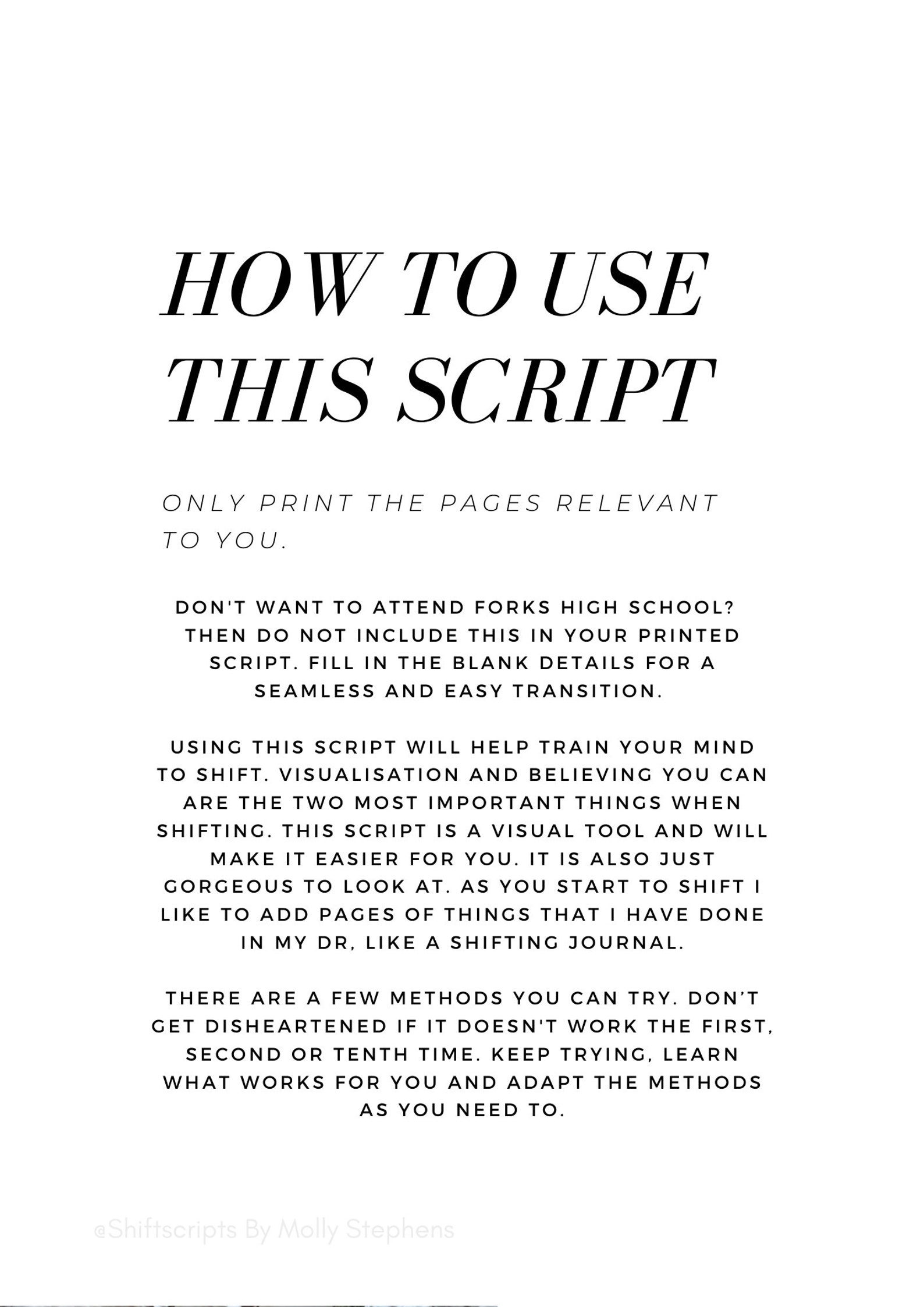 Shifting Script - TWILIGHT Desired Reality Shift Script - Script for ...