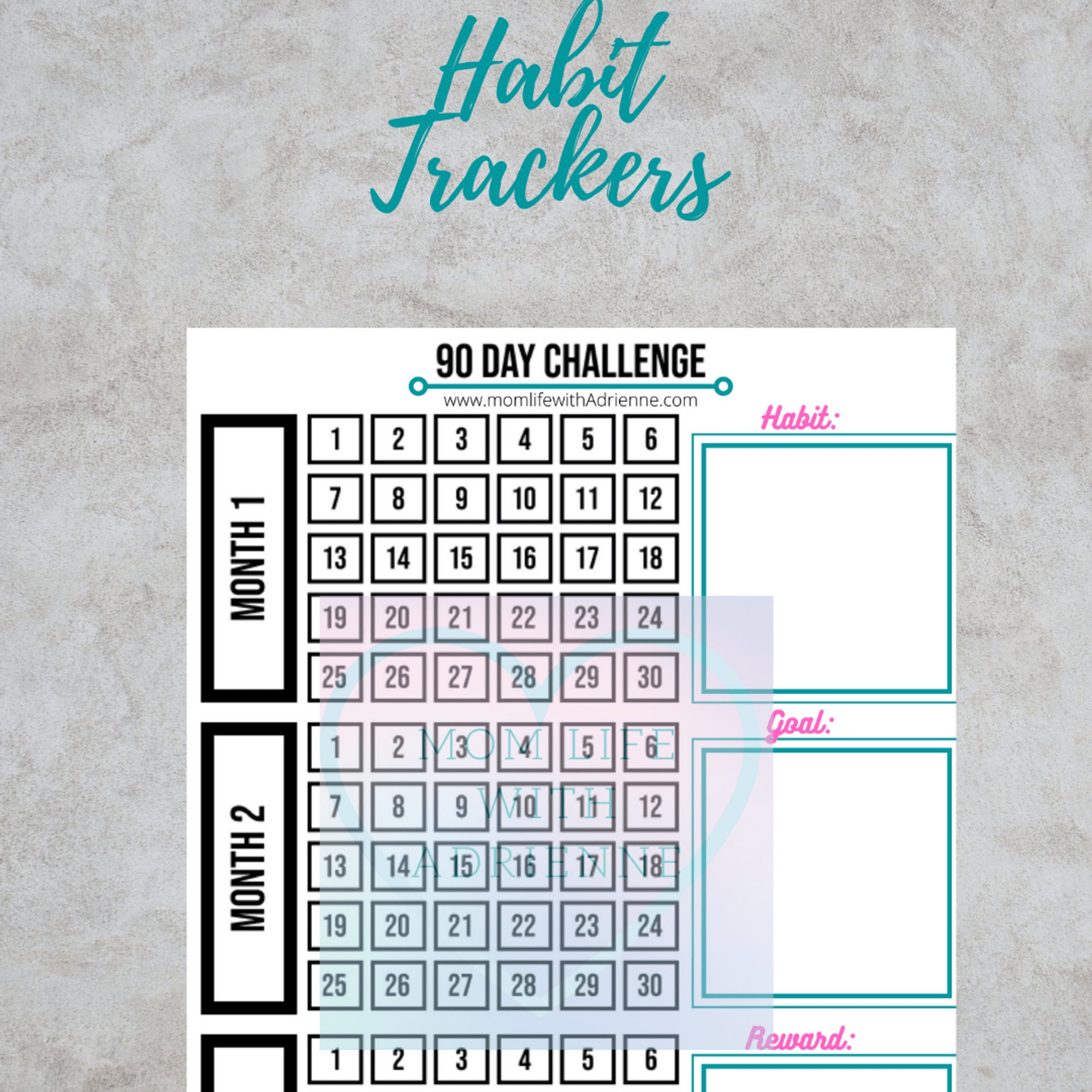 Habit Trackers, 90 Day Tracker, Daily Tracker, and Goal Tracker ...