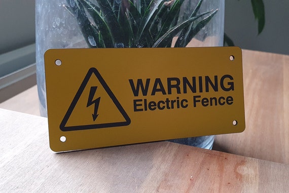 Warning Electric Fence Sign Outdoor Danger Safety Weatherproof - Etsy
