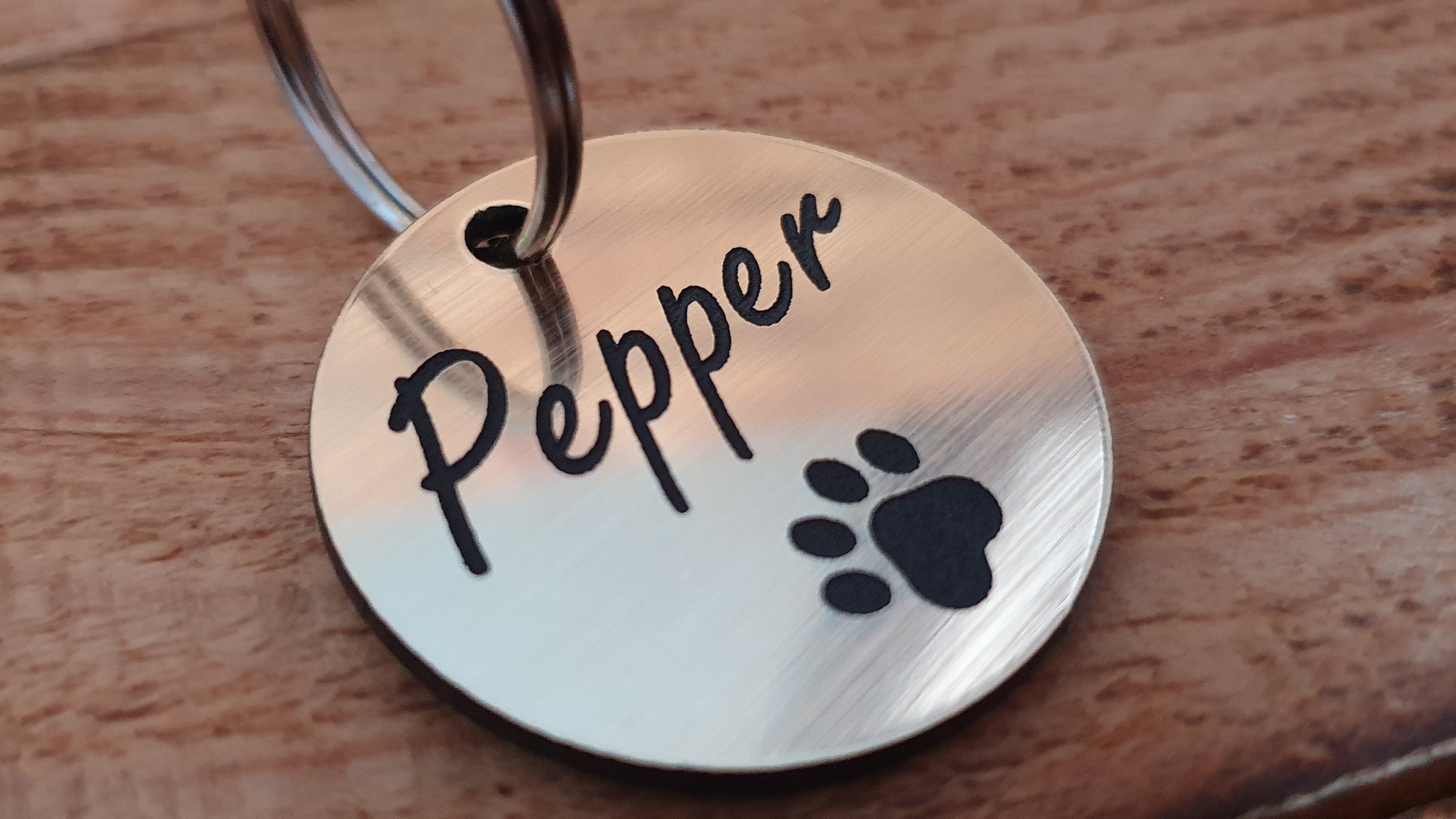 Personalised Custom Dog Name Tag Cute Dog Puppy Paw Print Bespoke Rose ...