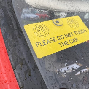 Personalised 'please Do Not Touch the Car' Sign | Classic Custom Car ...