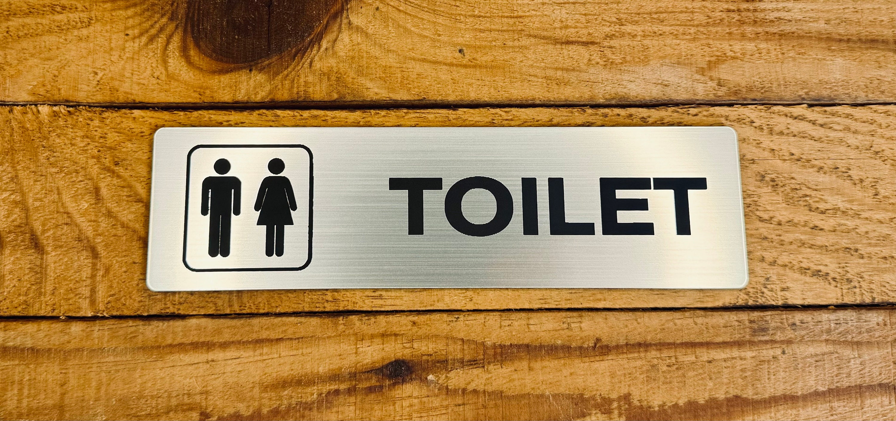 Modern Oblong Unisex Toilet Door Sign – Sleek & Stylish Bathroom Plaque ...