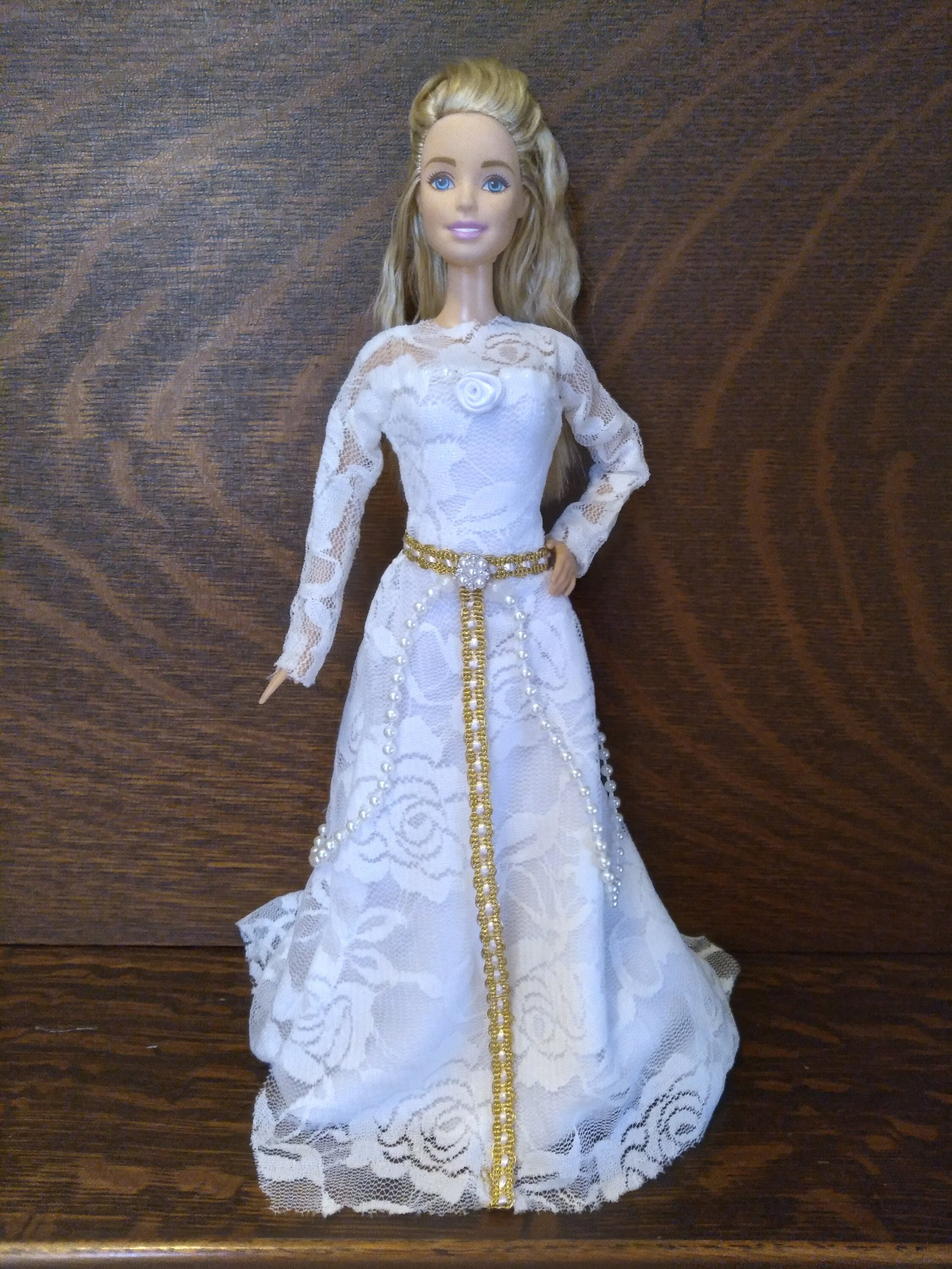 Orlian Royal White Wedding Barbie Gown, Celtic Dress - Etsy