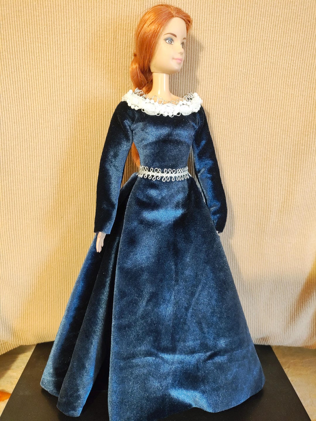 Dark Blue Princess Doll Gown, Celtic Dress - Etsy