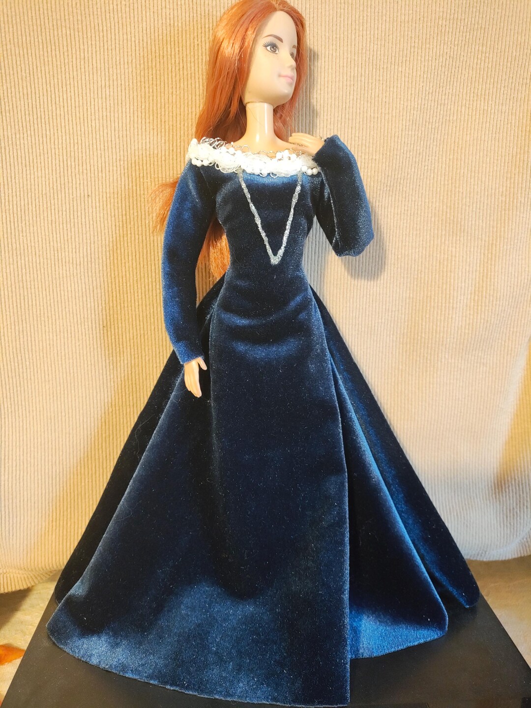 Dark Blue Princess Doll Gown, Celtic Dress - Etsy