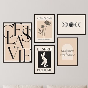 French Print Set Modern Gallery Wall Decor, Neutral Art Prints ...
