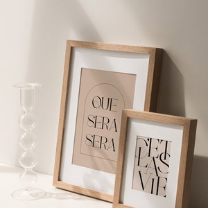 Que Sera Sera Wall Art, Quote Print, Typography Poster, Chic Wall Decor ...