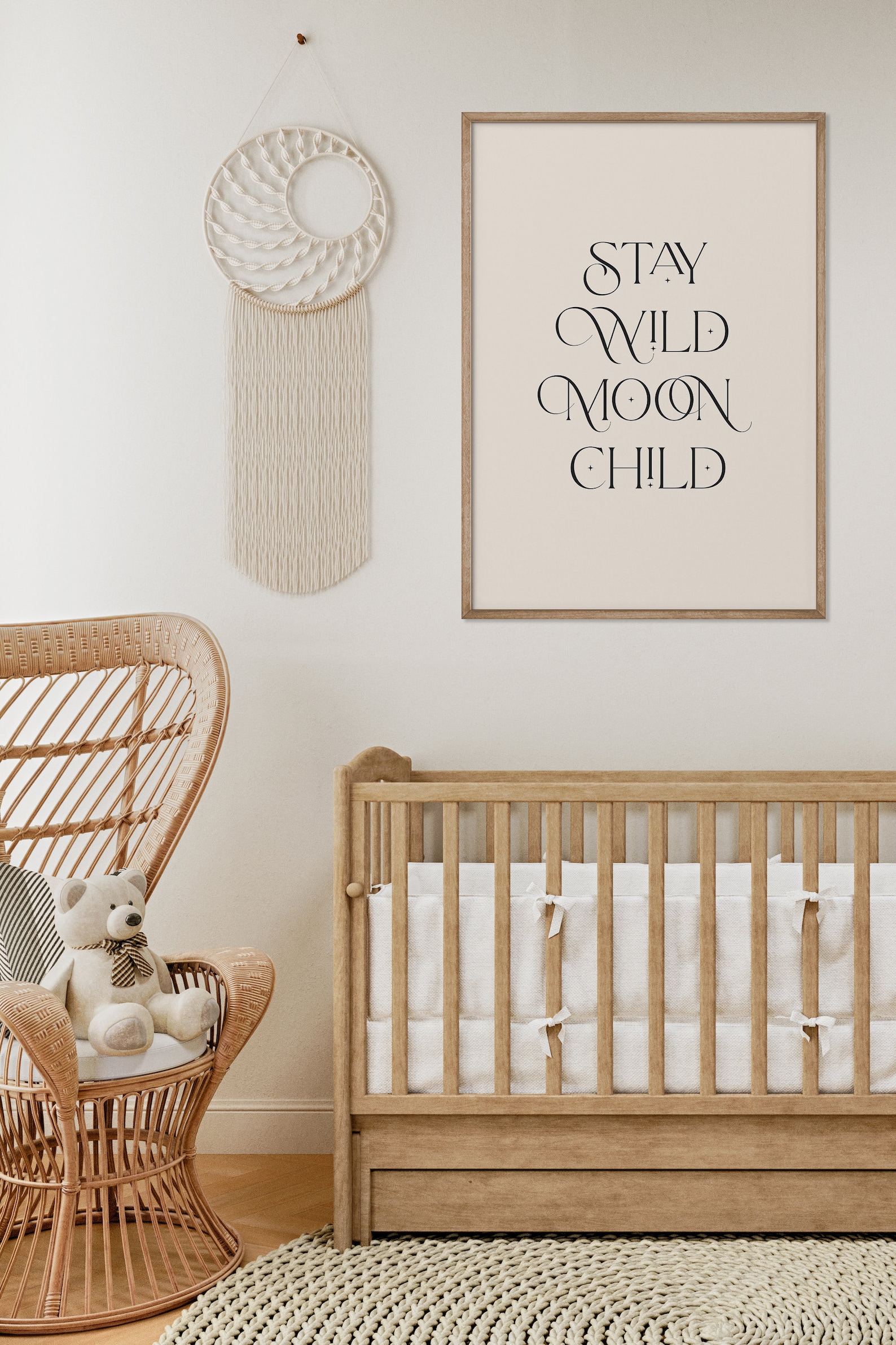 Stay Wild Moon Child Poster Typography Wall Art Celestial - Etsy