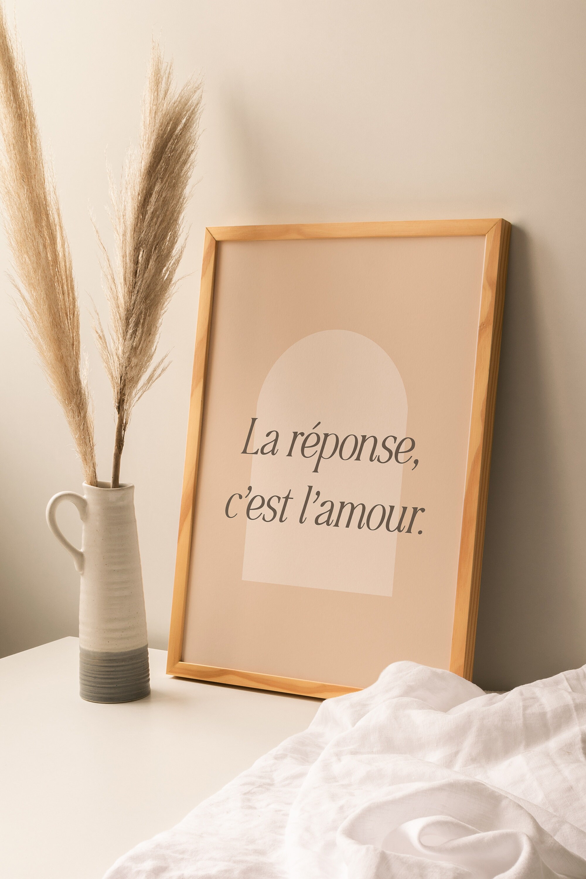 Romantic Boho Print French Poster Love Quote Wall Art - Etsy
