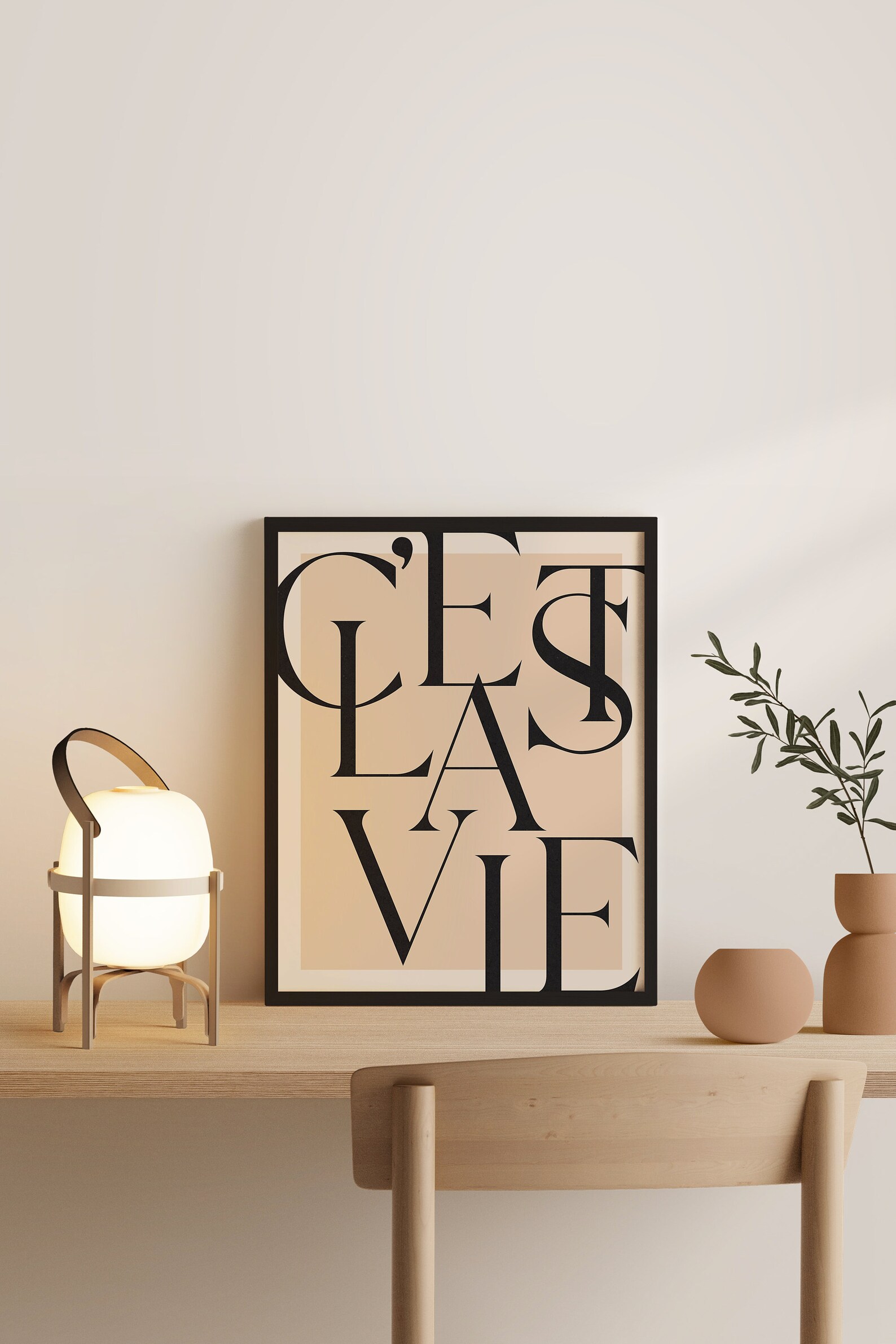 French Saying Poster C'est La Vie Print French Quote Wall | Etsy
