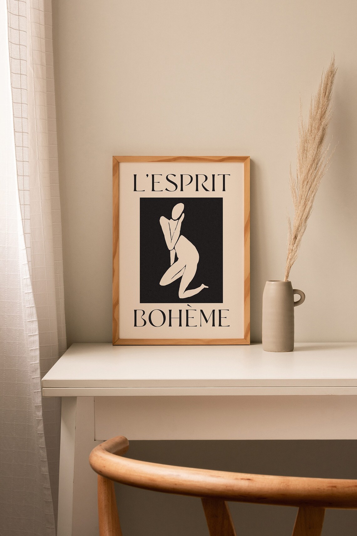 Black Boho Typography Printable Bohemian Spirit French Wall - Etsy