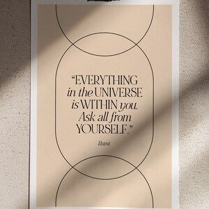 Poster Intuition Quote, Rumi Poem Printable, Spiritual Inspirational ...