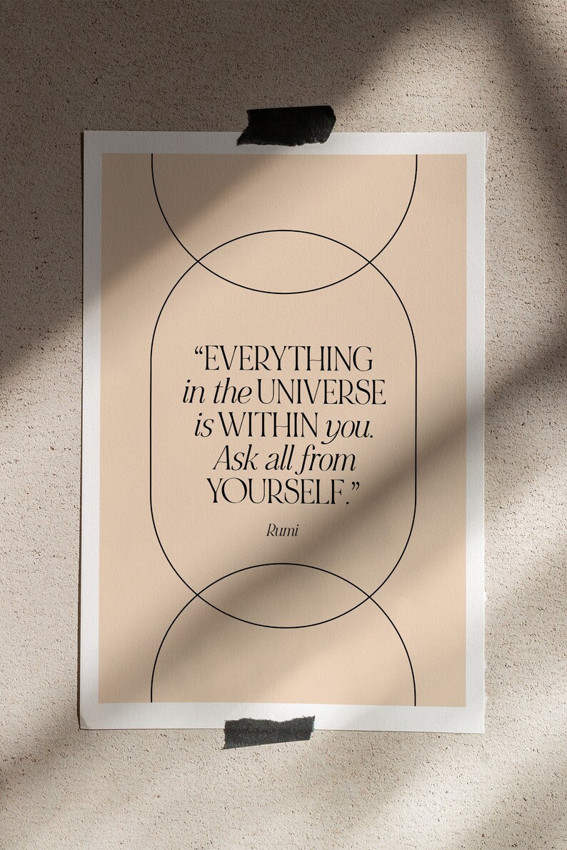 Poster Intuition Quote Rumi Poem Printable Spiritual - Etsy