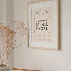 Typography French Printable Quote Bohème Poster, Mid Century Wall Art ...