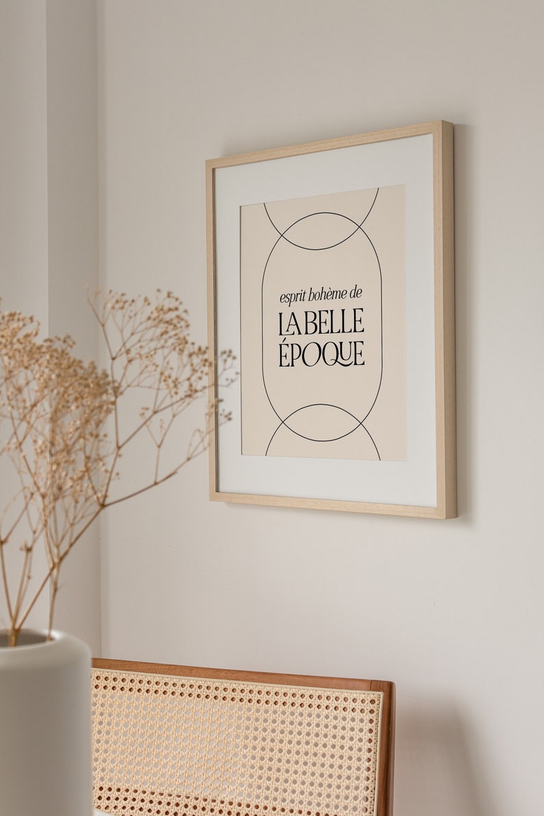 Typography French Printable Quote Bohème Poster, Mid Century Wall Art ...